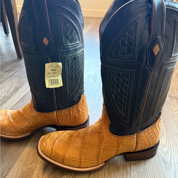 Stetson | Shoes | Stetson Black And Tan Western Boots | Poshmark
